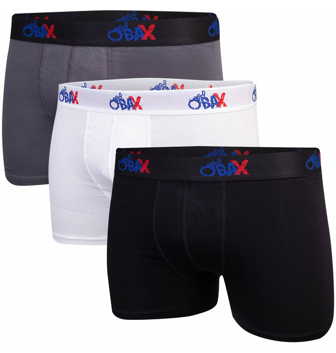 OBAX PÁNSKÉ BOXERKY PRÁDLO 3P GRAPHITE/BLACK/WHITE ART. 2027 - Messimo